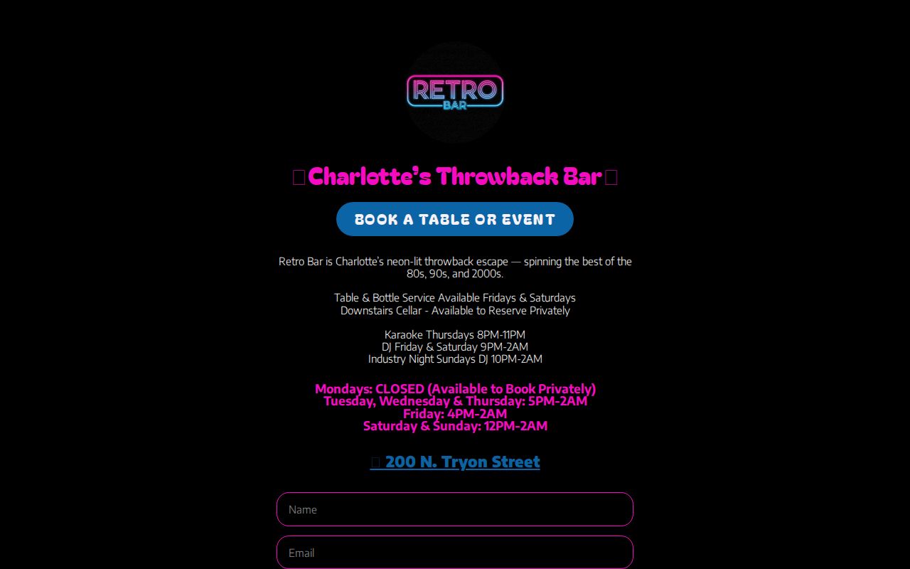Retro Bar CLT | Charlotte’s Throwback Bar – 80s, 90s & Y2K Nights